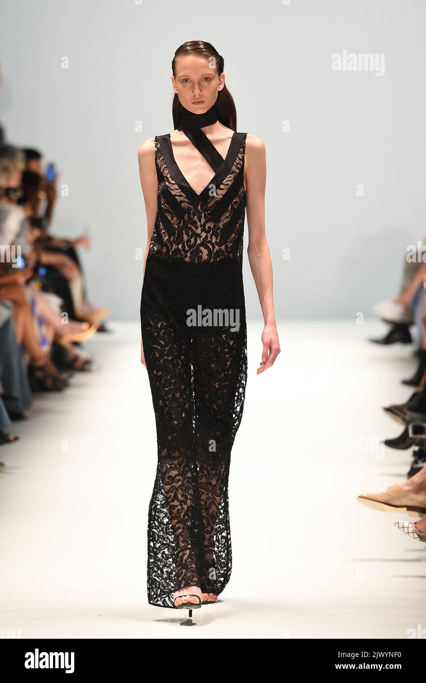 A model walks the runway during the Tome show at Mercedes-Benz Fashion ...