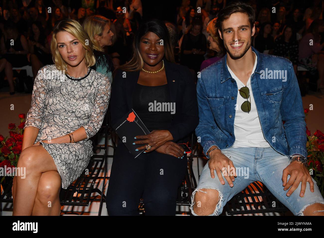 Sophie Monk, Marcia Hines and Jordan Stenmark are seen in the front row ...