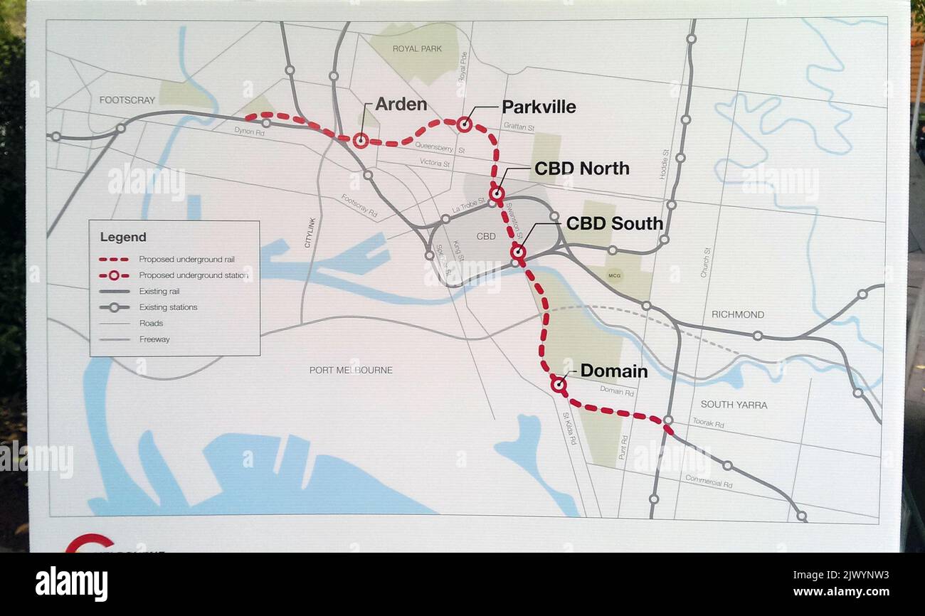 The proposed route of the Melbourne Metro Rail Tunnel. Melbourne's ...