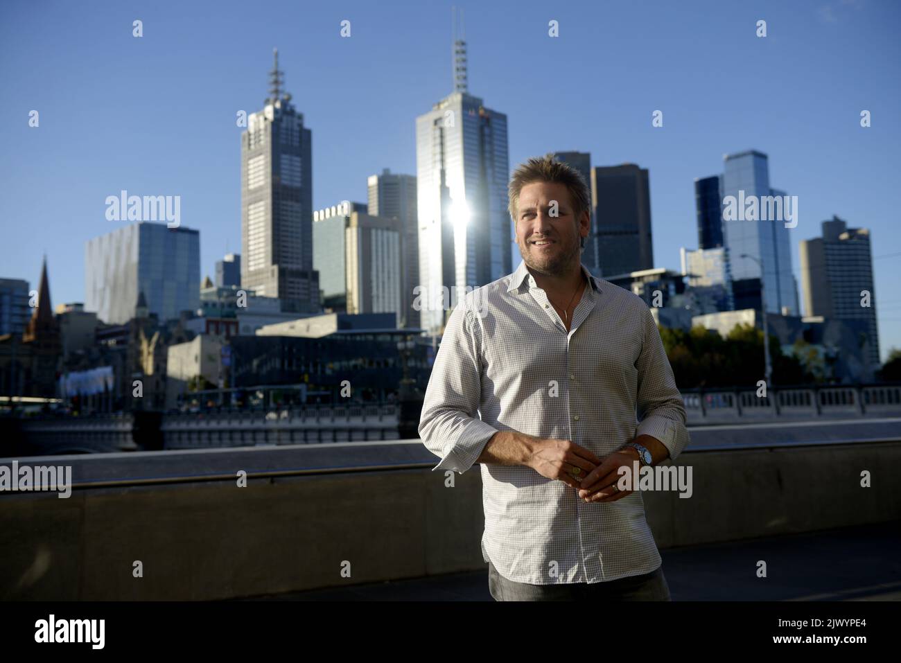 Celebrity chef Curtis Stone poses for photographs in Melbourne on ...