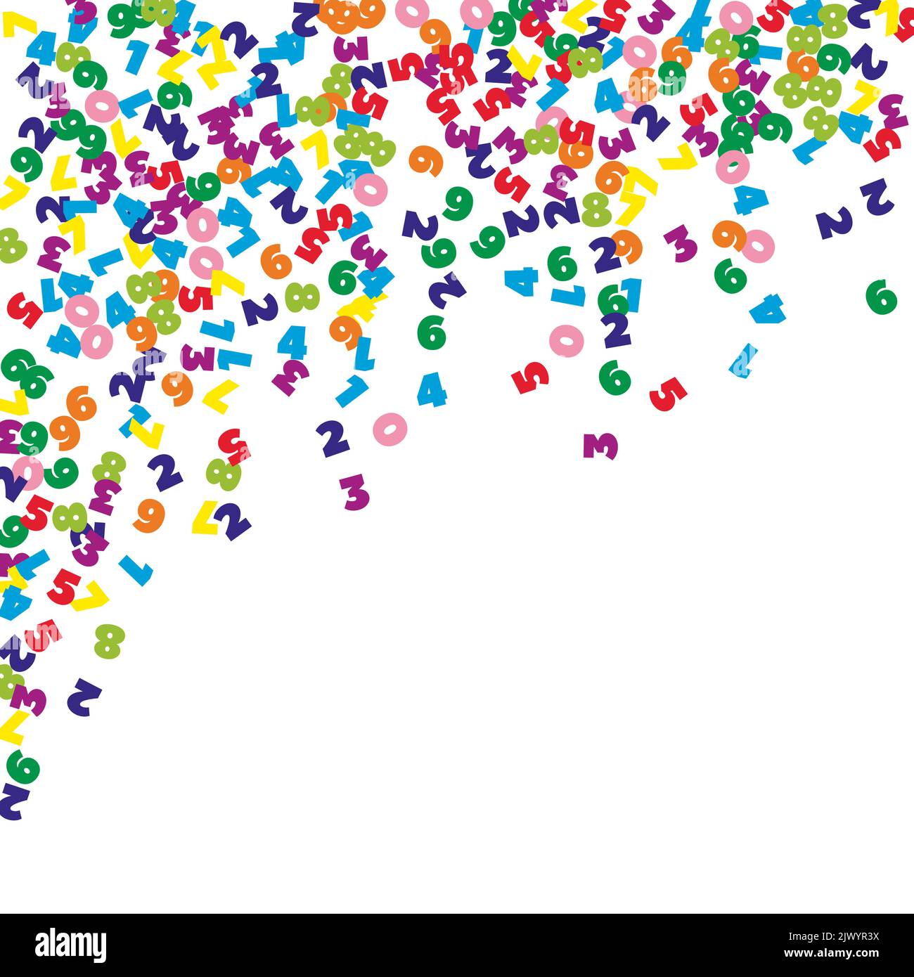 Falling colorful numbers. Math study concept with flying digits. Great ...