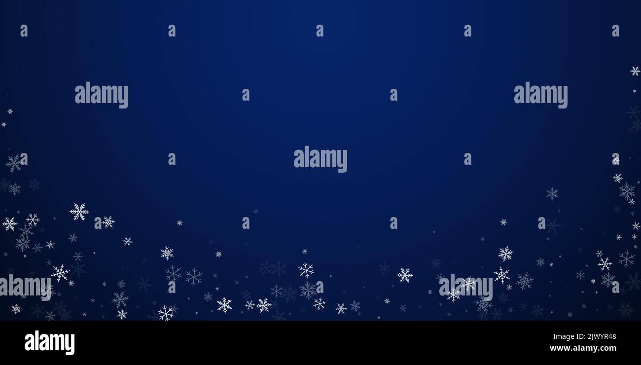 Christmas falling snow background. Subtle flying snow flakes and stars ...