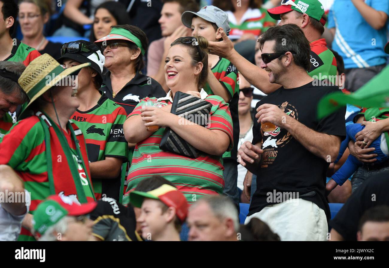 Rabbitohs fans are seen during the round 11 NRL match between the Gold ...