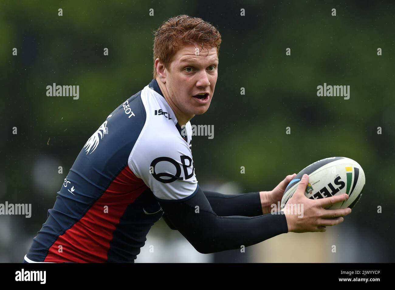 Sydney Roosters NRL player Dylan Napa takes part in a training session ...