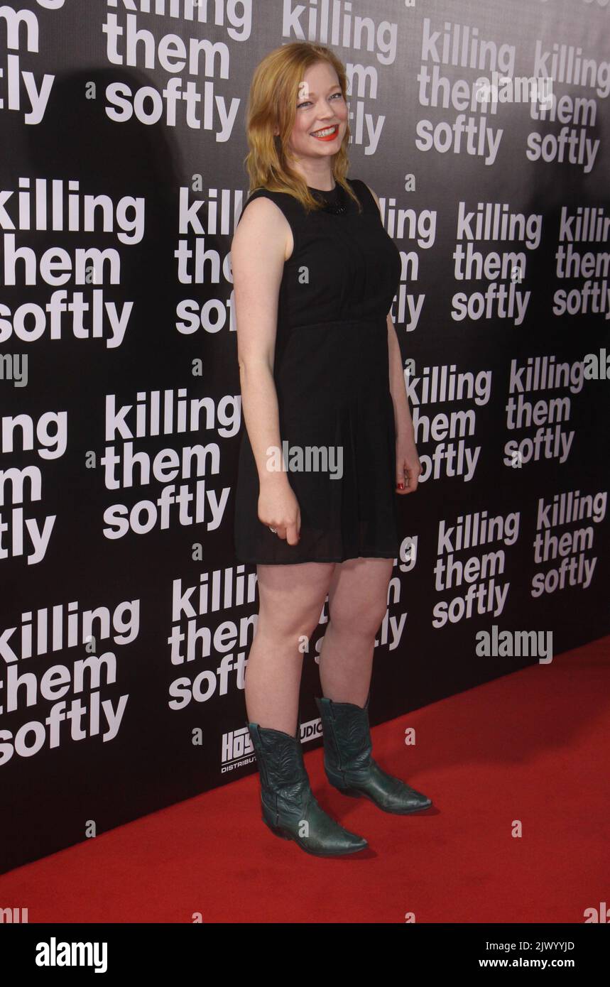Sarah Snook arrives at the premiere of Killing Them Softly in Sydney on ...