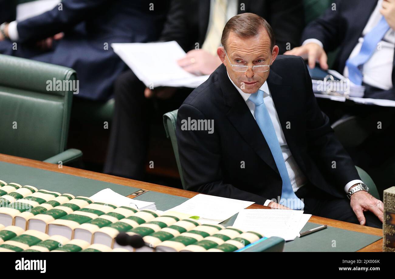 Australian Prime Minister Tony Abbott during House of Representatives ...