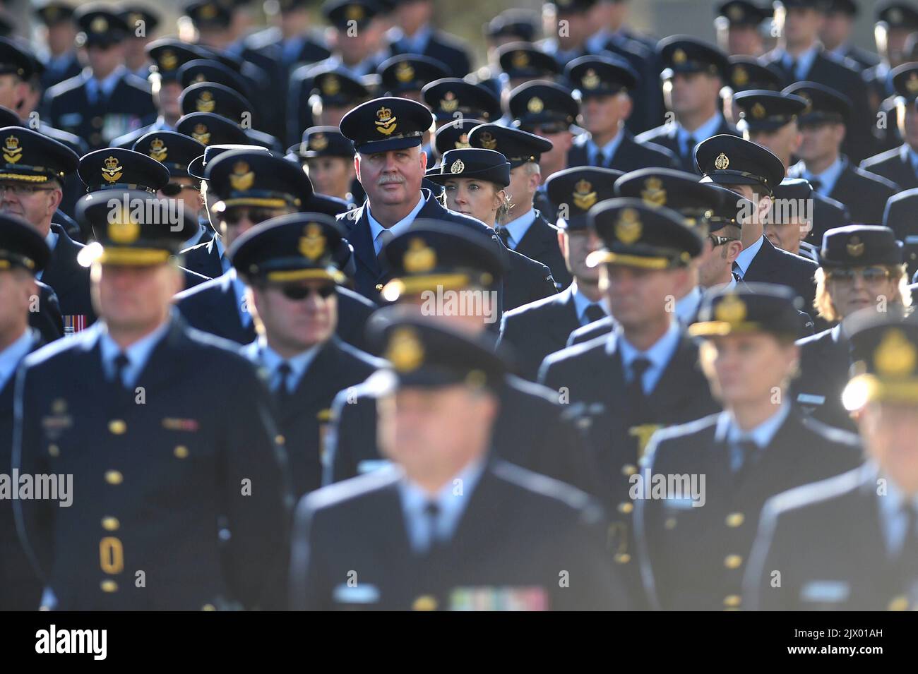 Members of the Royal Australian Air Force attend as Chief of Air Force ...