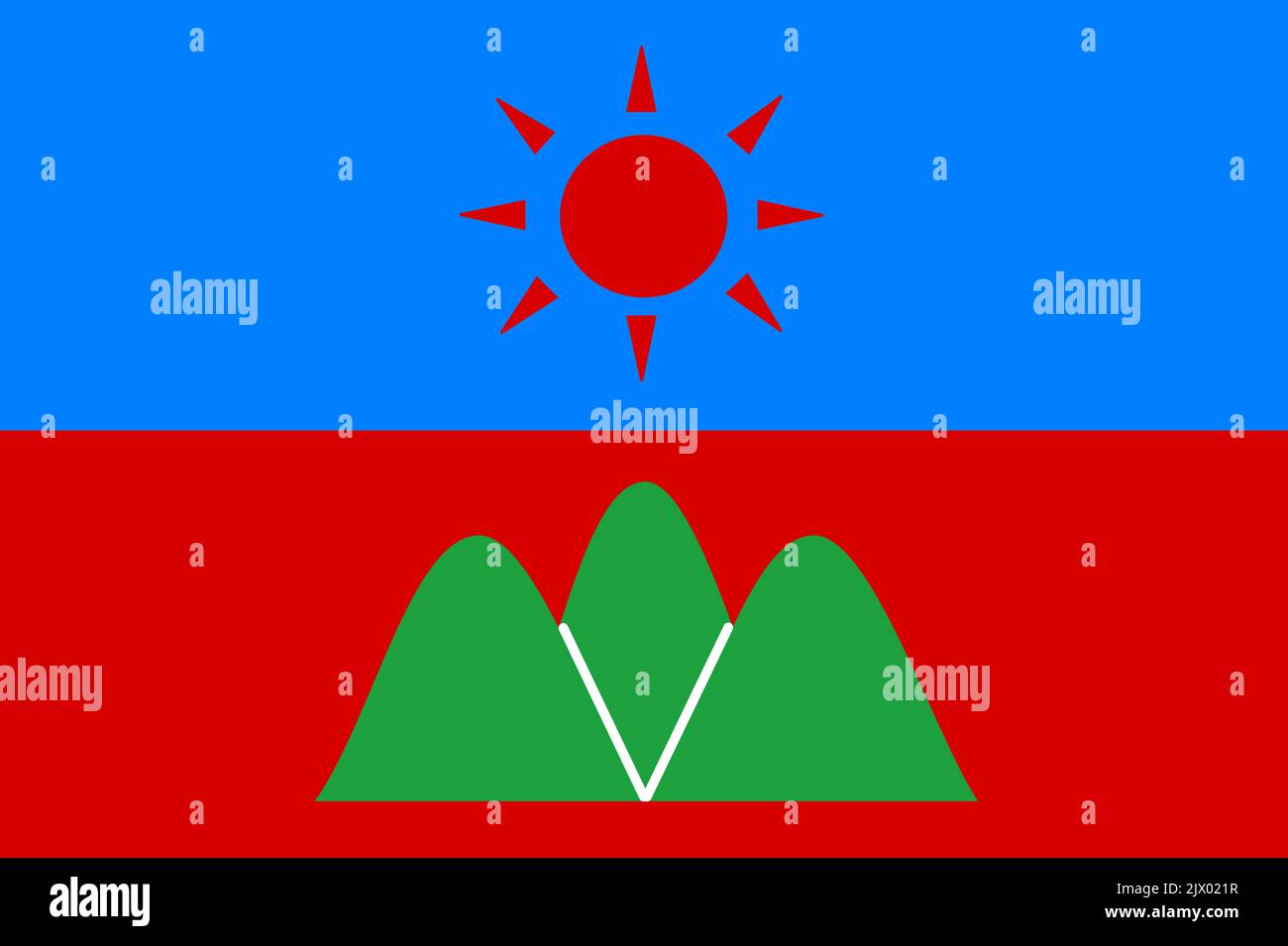 flag of Austroasiatic peoples Wa people. flag representing ethnic group ...