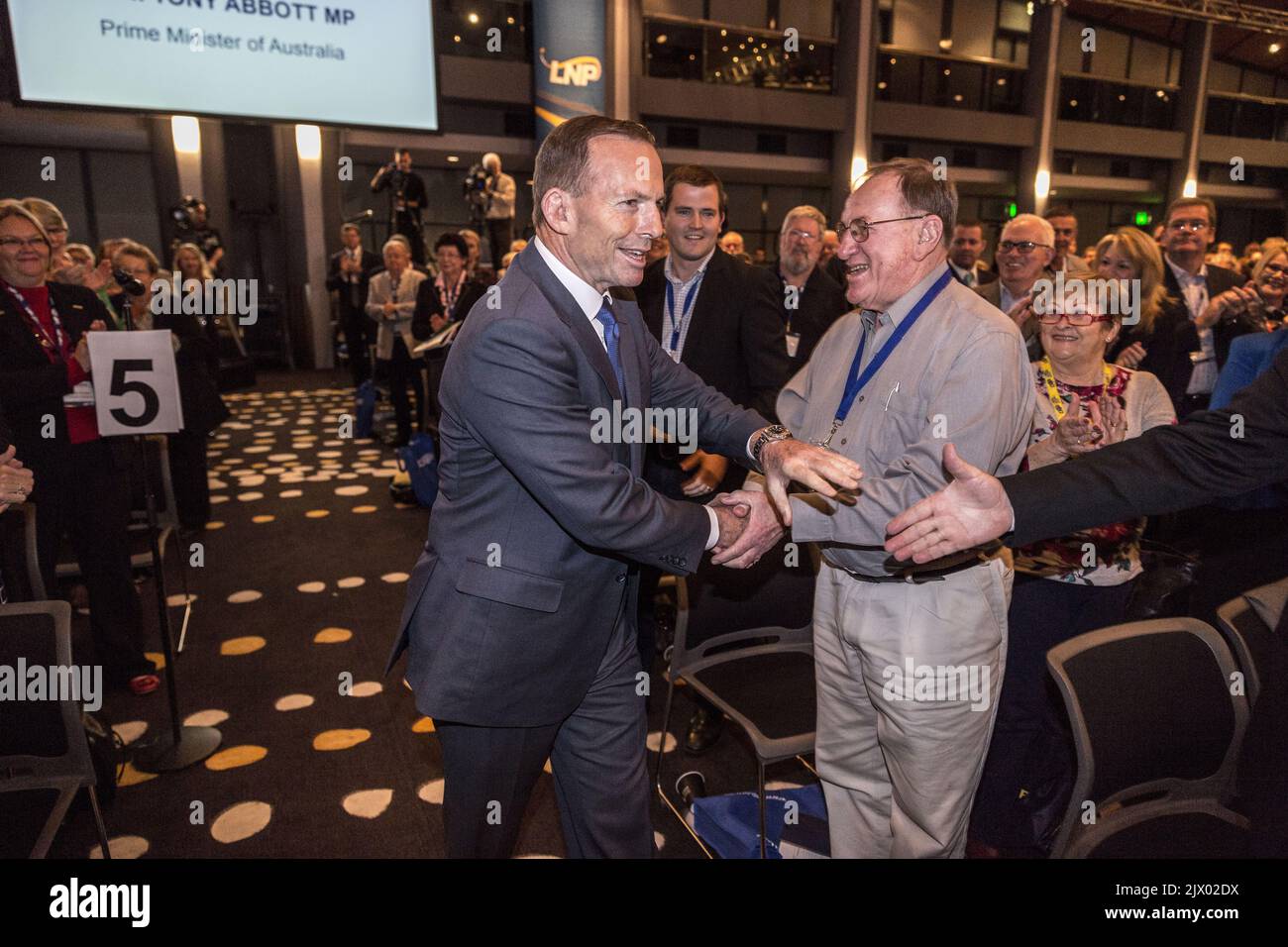 Australian Prime Minister Tony Abbott arrives to address the Liberal ...