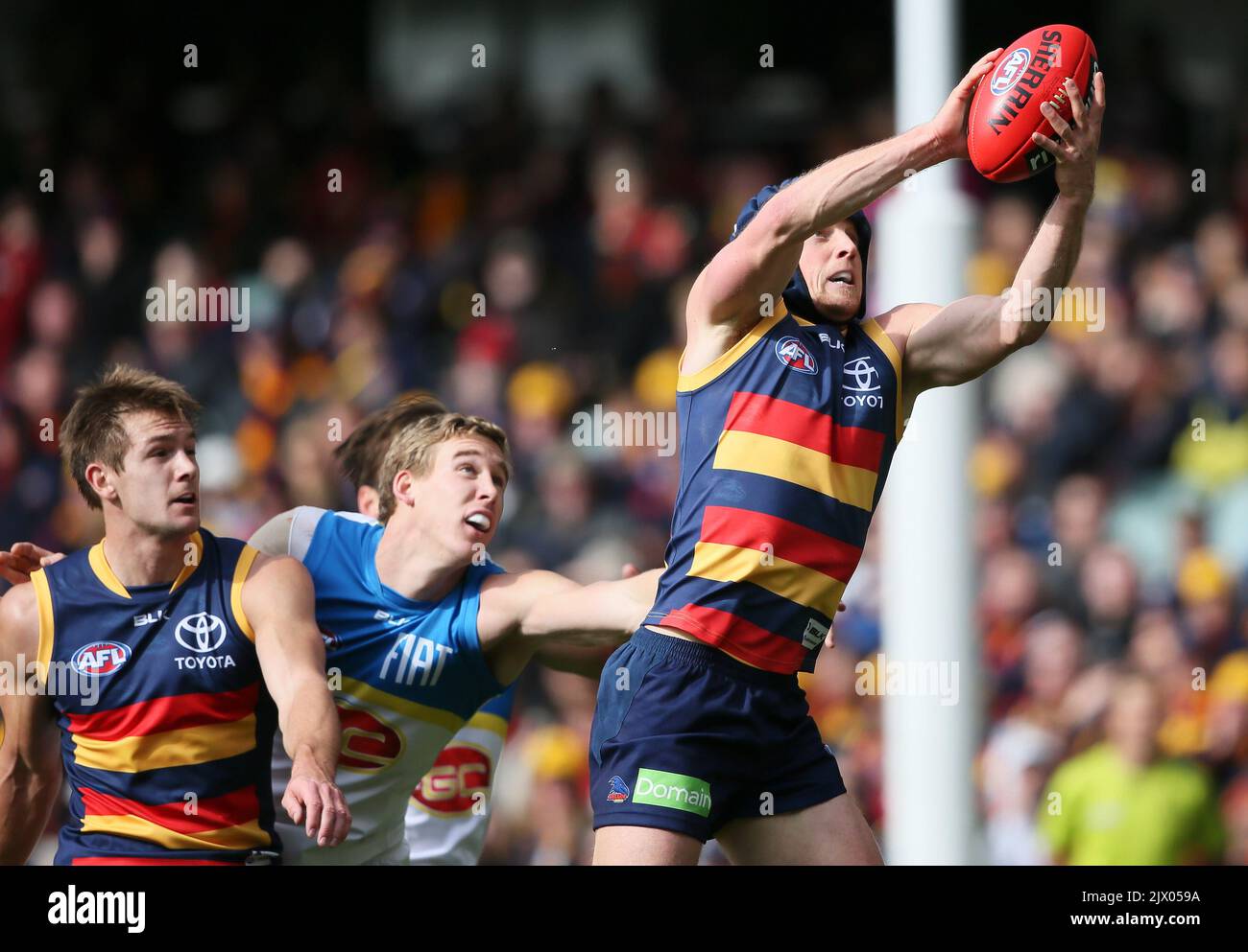 Rory Sloane of the Crows takes a mark during the Round 17 AFL match ...