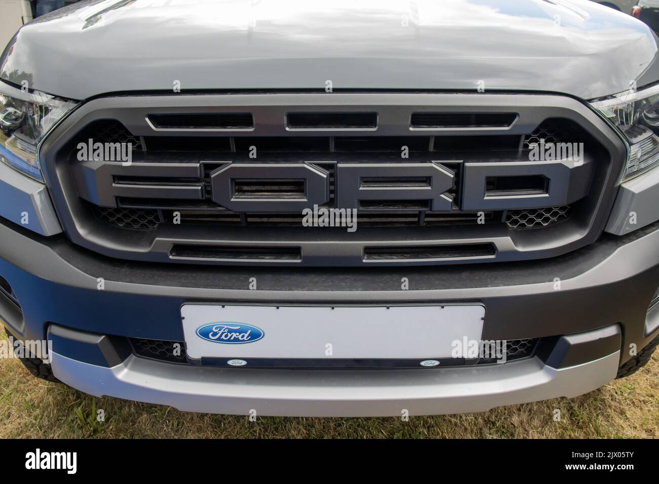 GERMANY - WETZLAR JULY 08: FORD LETTERS in front of a FORD TRUCK Raptor ...