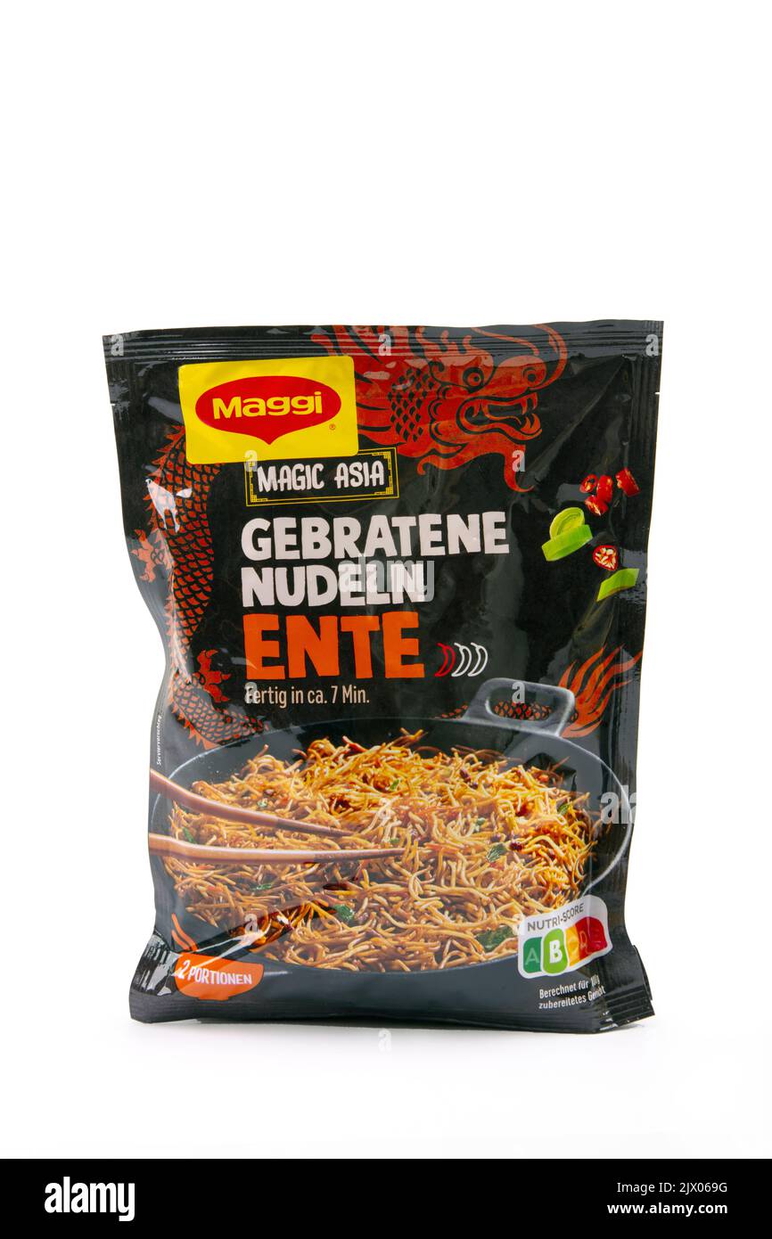 WETZLAR, GERMANY 2022-07-25: MAGGI Asia Instant Noodles.Maggi is an ...