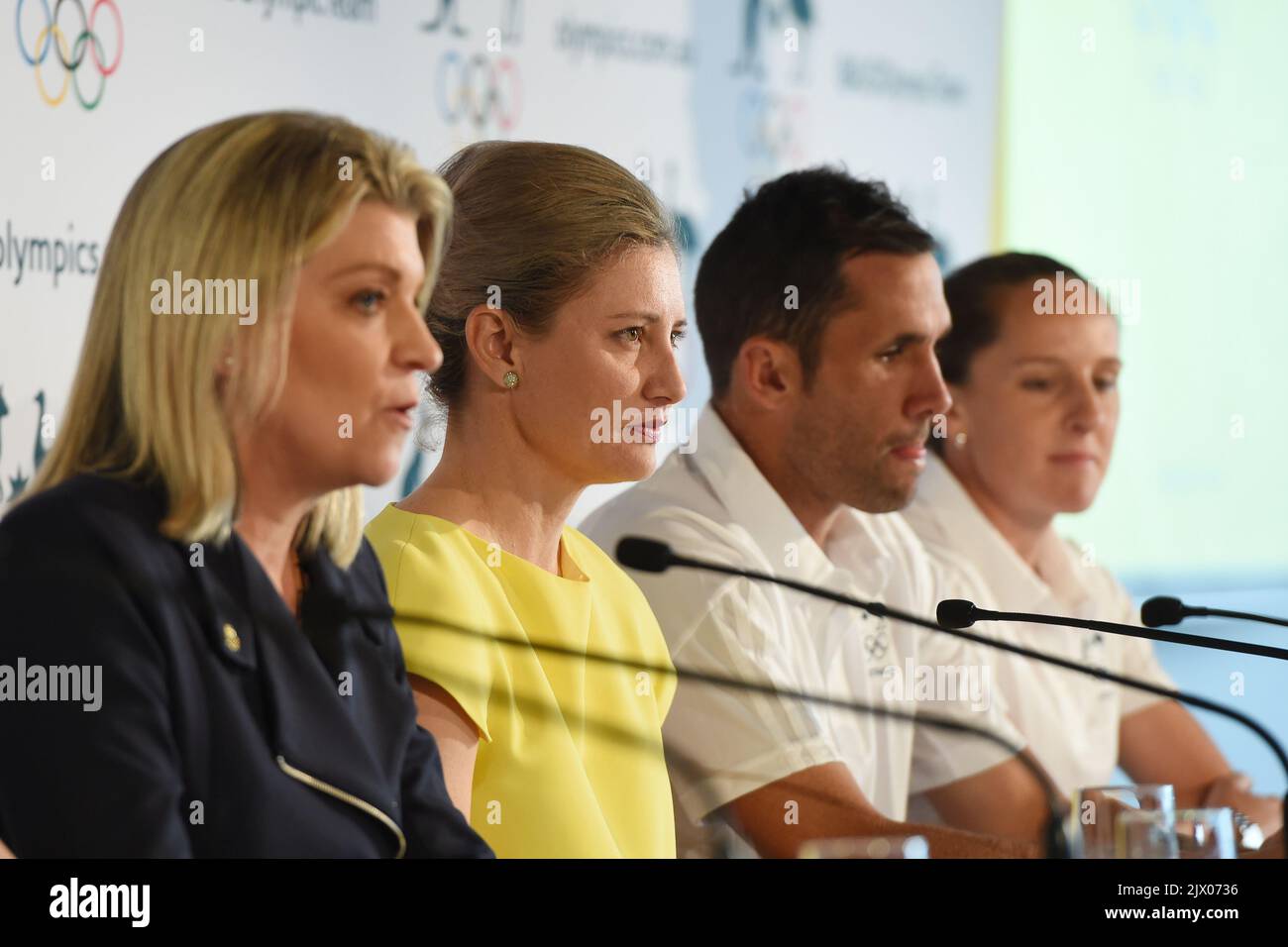Australian Olympic Committee CEO Fiona De Jong (2nd from left) with ...