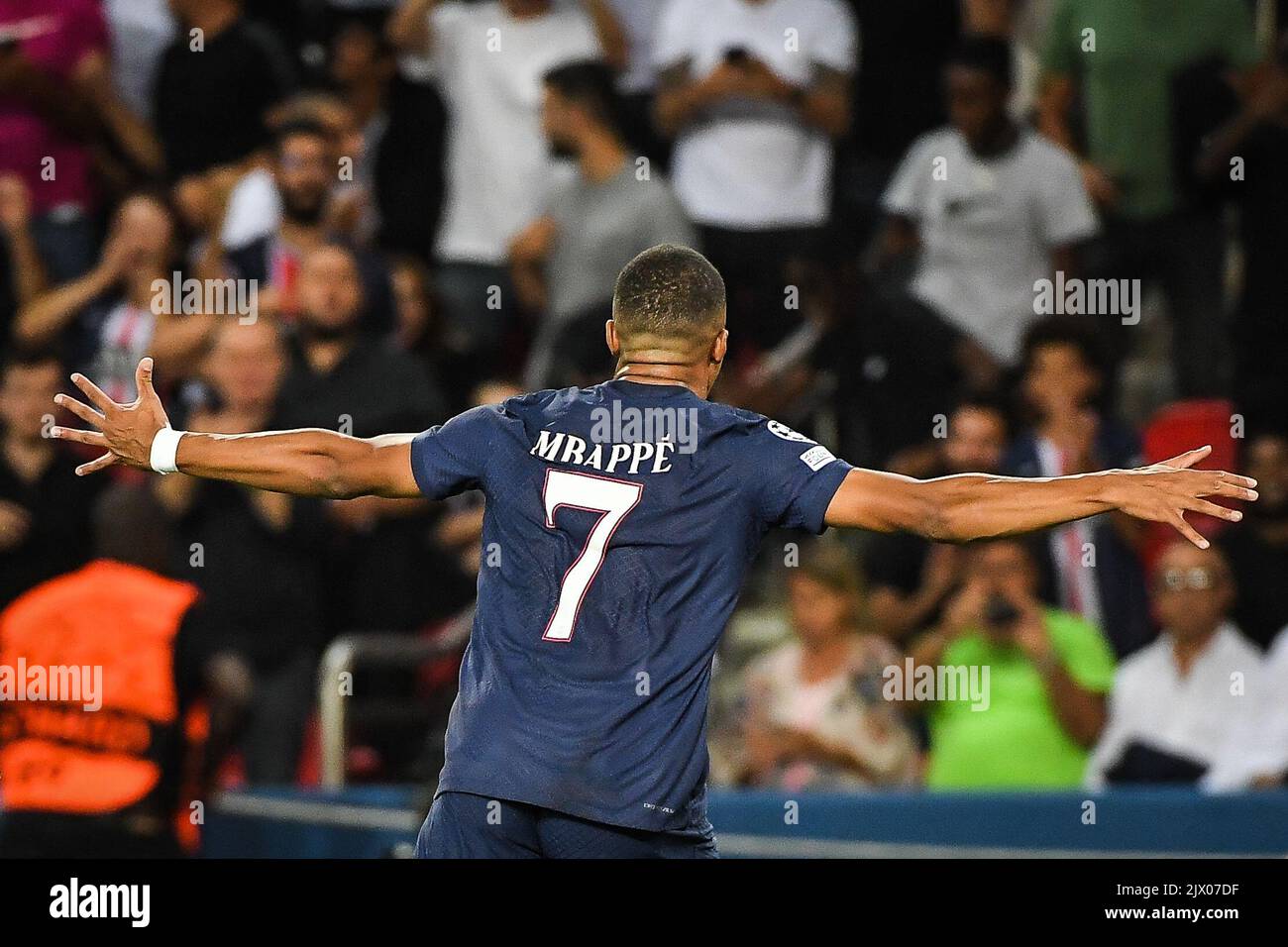 Kylian MBAPPE of PSG celebrates his goal during the UEFA Champions ...
