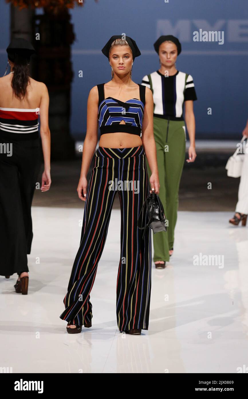 A model walks the catwalk in a look at the Myer Spring Summer 2015 show ...