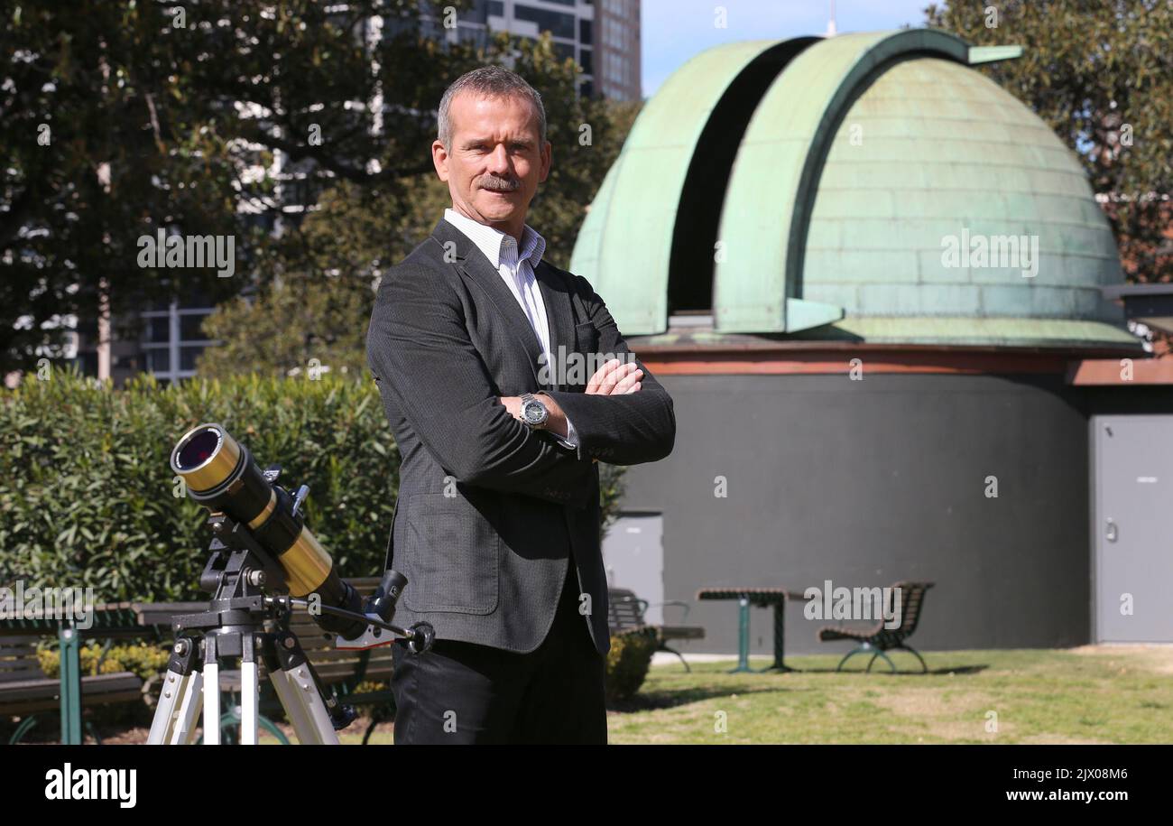 Canadian astronaut Colonel Chris Hadfield poses for a photograph at the ...