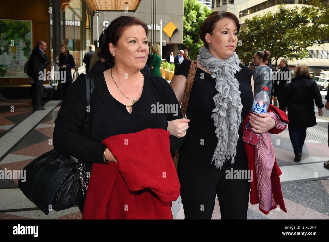 Michelle Fryer, (left), the mother of Kaileigh Fryer leaves the Downing ...