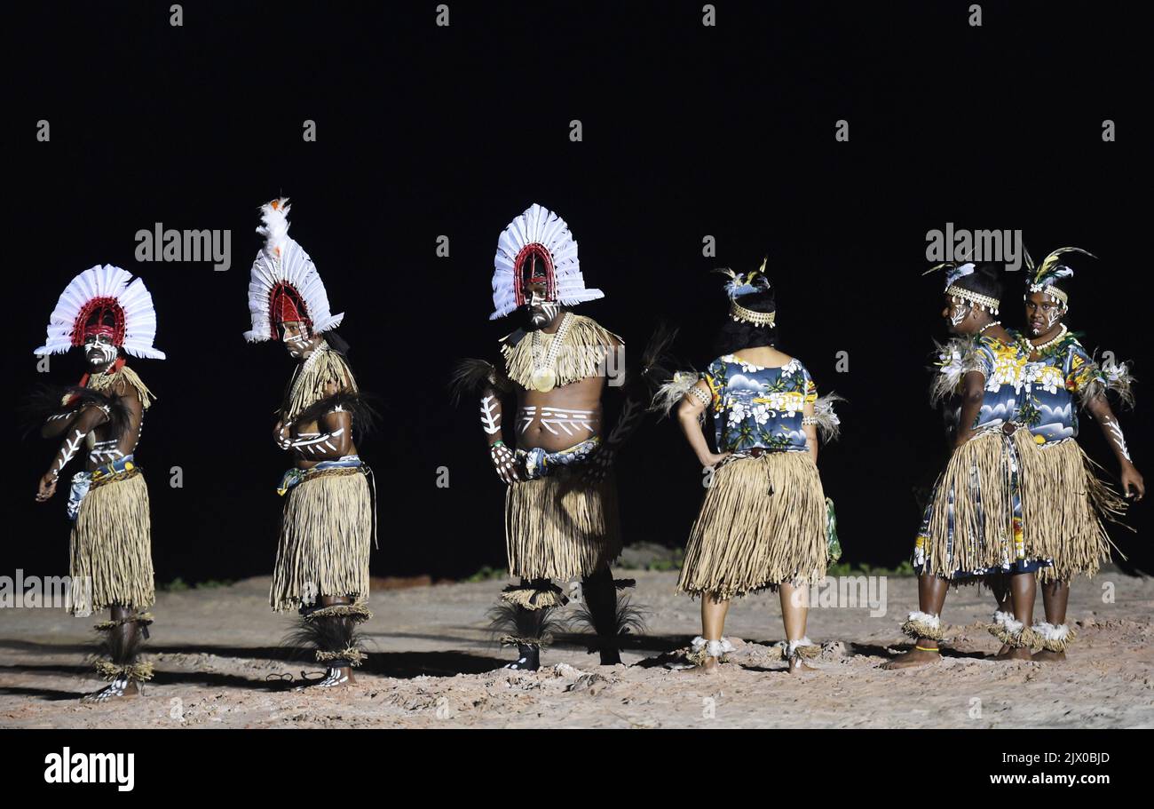 The Bamaga Dance Group performing during a welcome to country for ...