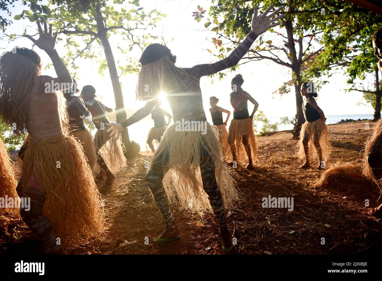 The Injinoo Dance Group rehearse before performing during a welcome to ...