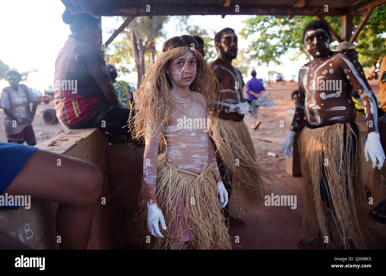 The Injinoo Dance Group rehearse before performing during a welcome to ...