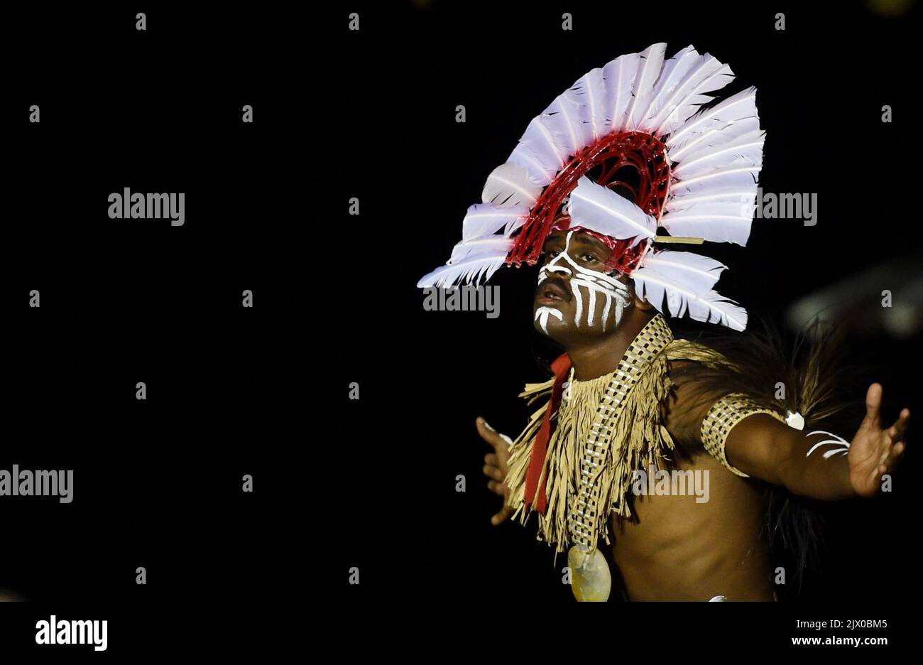 The Bamaga Dance Group performing during a welcome to country ceremony ...