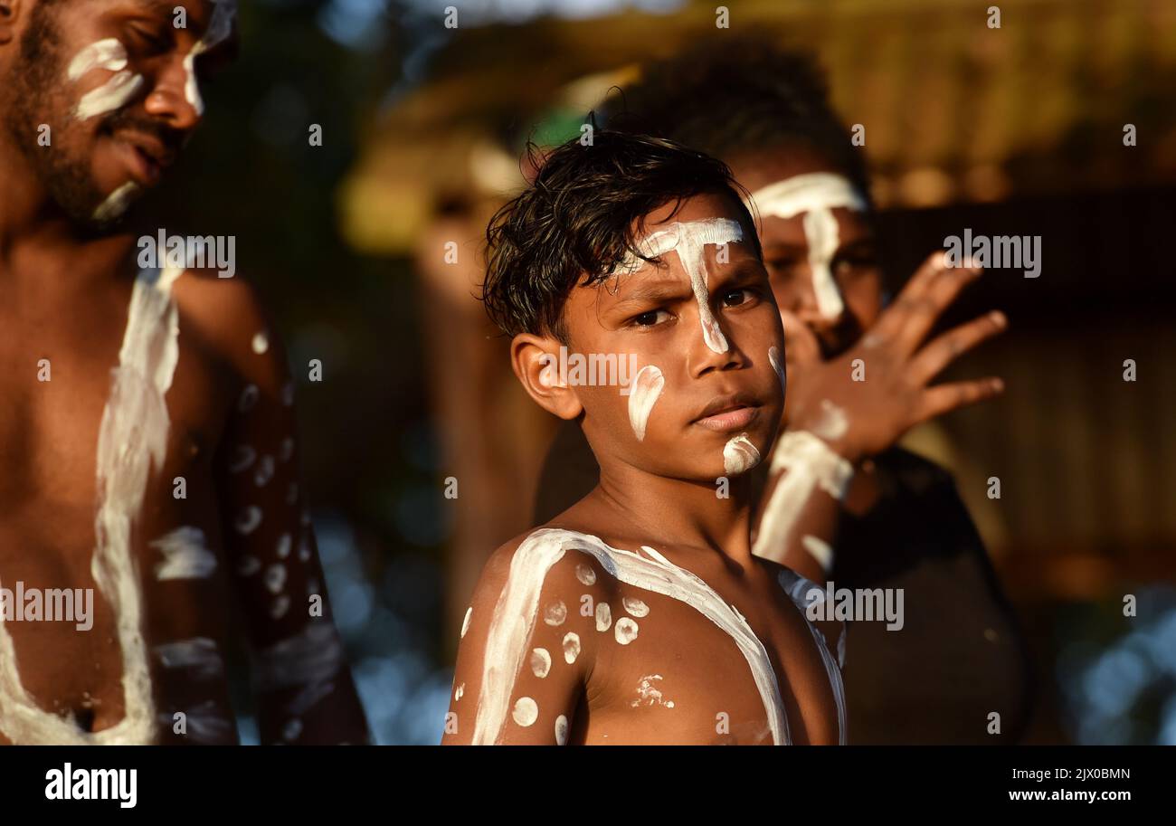 The Injinoo Dance Group rehearse before performing during a welcome to ...