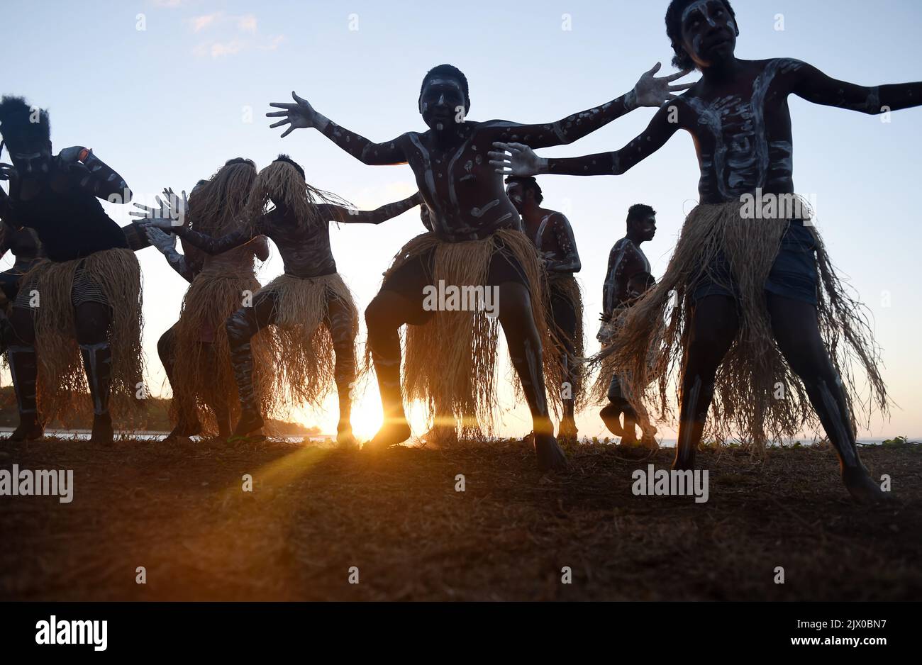The Injinoo Dance Group rehearse before performing during a welcome to ...