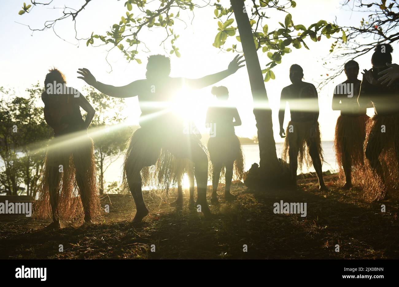 The Injinoo Dance Group rehearse before performing during a welcome to ...