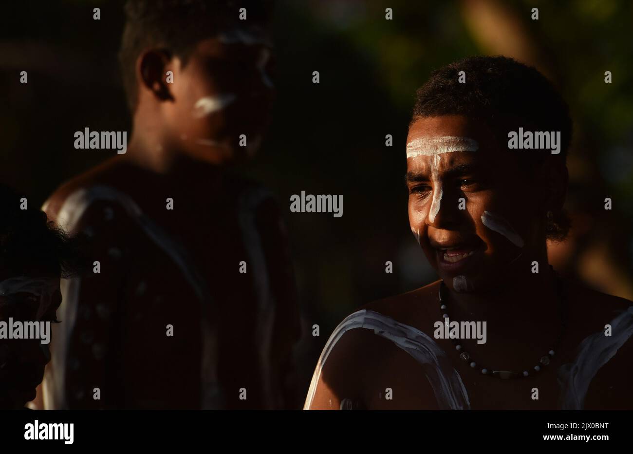 The Injinoo Dance Group rehearse before performing during a welcome to ...