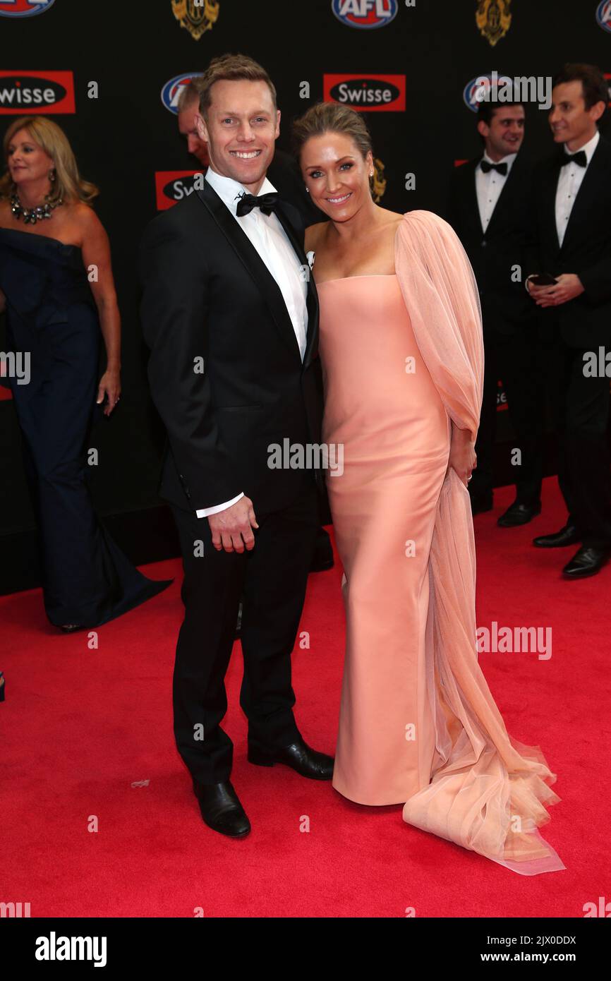 Hawthorn player Sam Mitchell and his wife Lyndall arrive at the ...