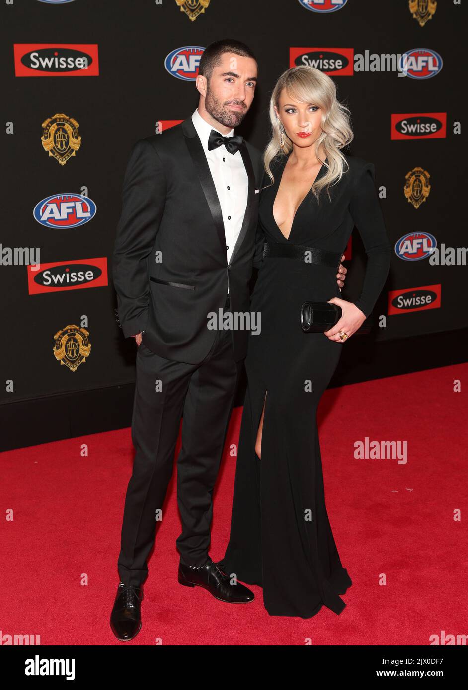 Kade Simpson and Diana Steiner arrive at the Brownlow Medal Ceremony at Crown in Melbourne ...