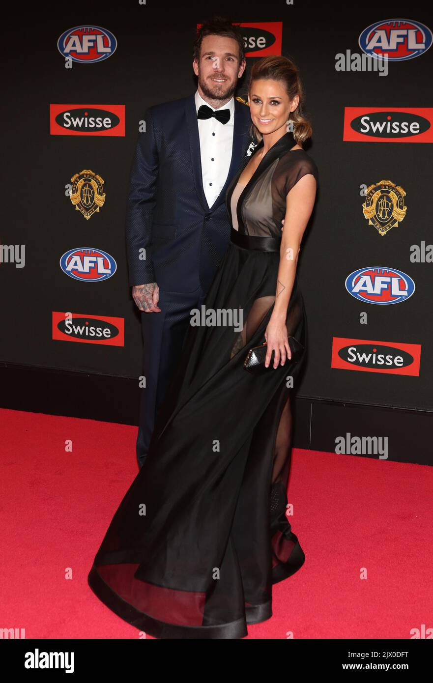 Collingwood player Dane Swan and Taylor Wilson arrive at the Brownlow ...