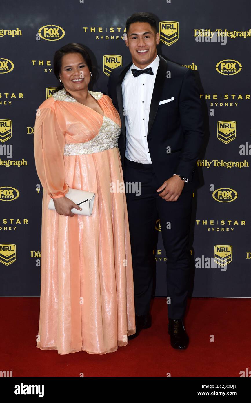 Lish Tuivasa and Roger Tuivasa-Sheck arrive for the Dally M Awards in ...
