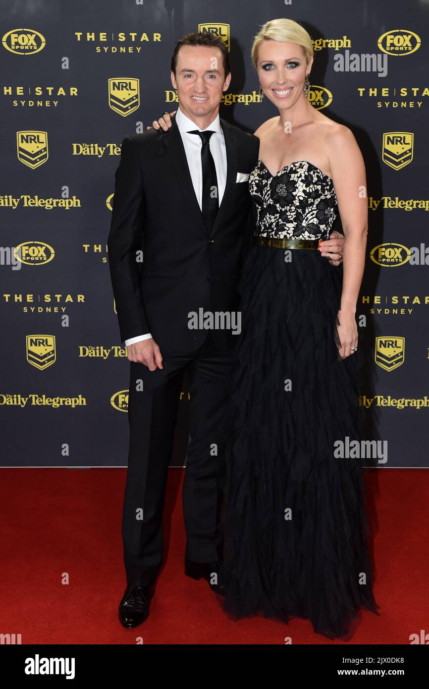 Jason and Lana Taylor arrive for the Dally M Awards in Sydney on Monday ...