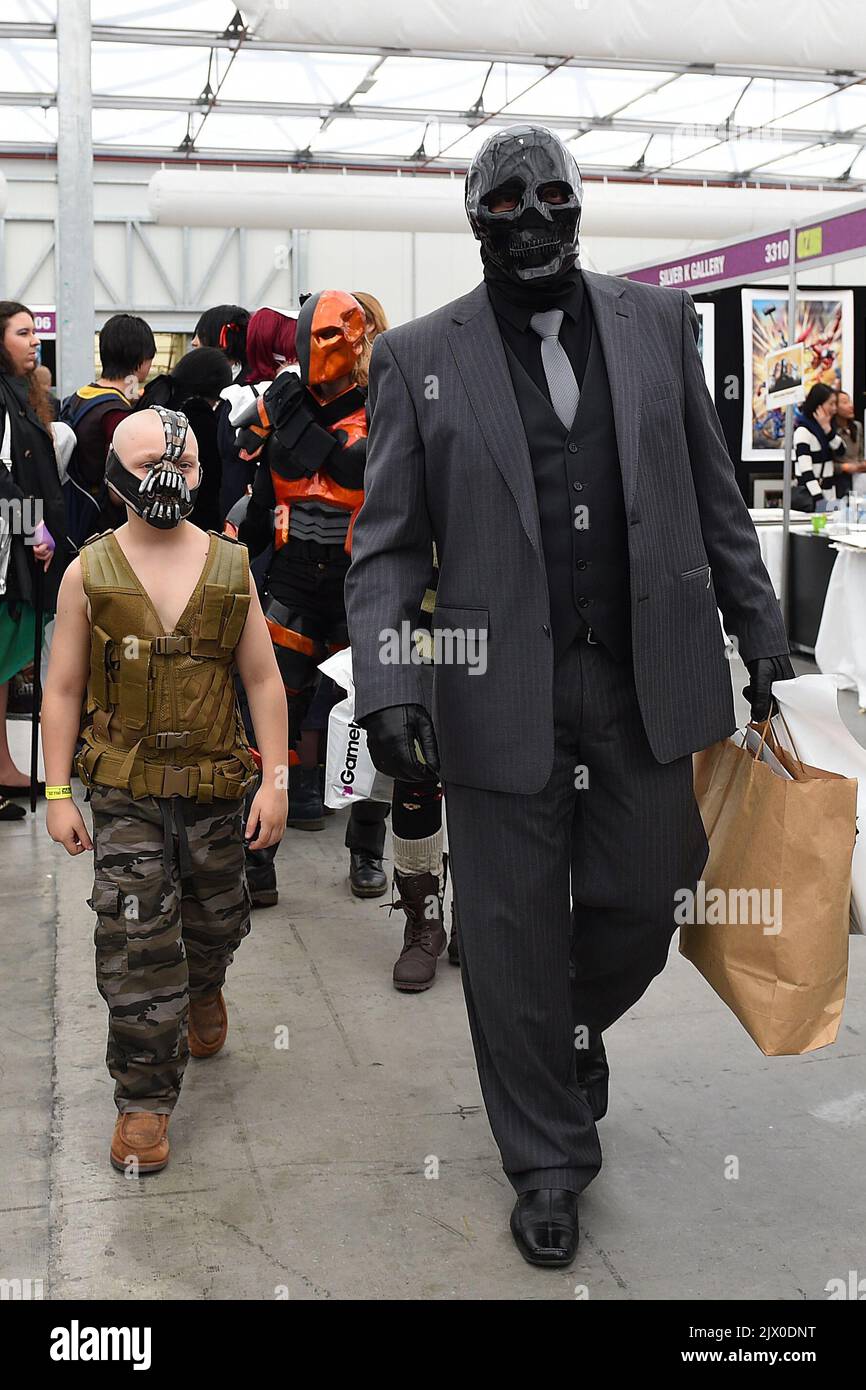Attendees dressed in Cosplay (costume play) are seen during Oz Comic ...