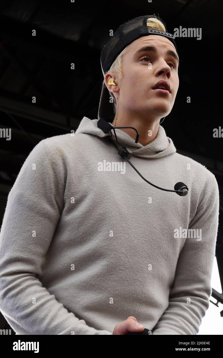 Justin Bieber performs at an exclusive gig for fans on Cockatoo Island ...