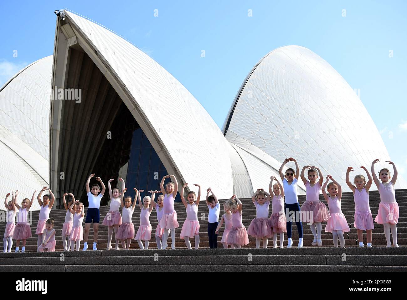 Young ballerinas aged between three and six years old, pose for a ...