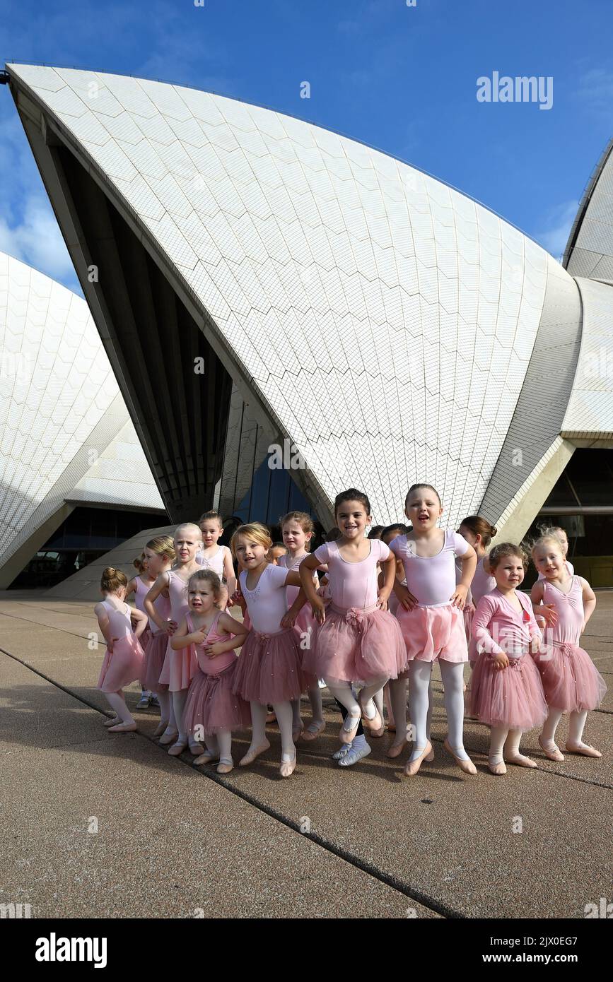 Young ballerinas aged between three and six years old, pose for a ...