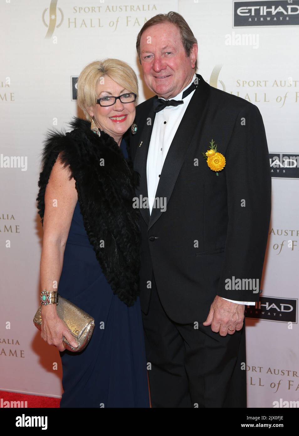 Former AFL player Kevin Sheedy and his wife Geraldine arrive at the ...