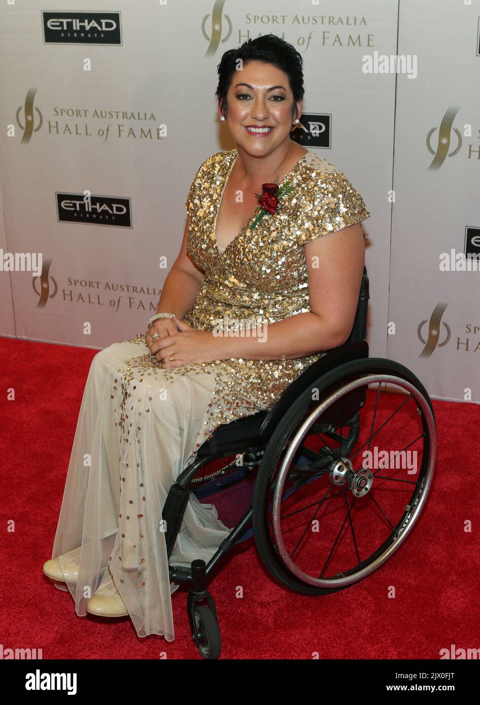 Inductee swimmer Priya Cooper arrives at the 2015 Sport Australia Hall ...