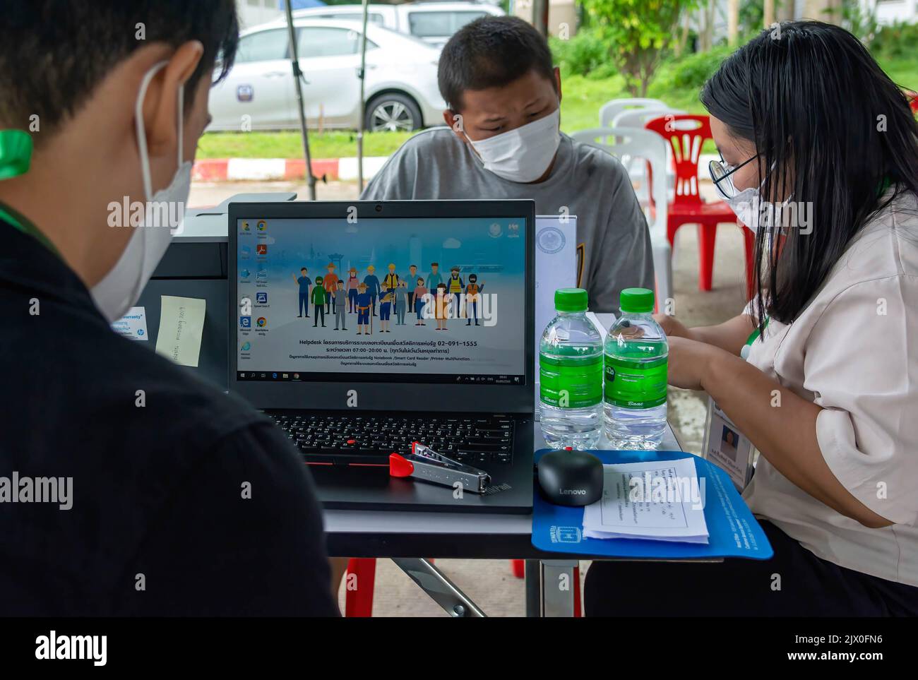 Thailand. 05th Sep, 2022. Government officers seen registering people ...