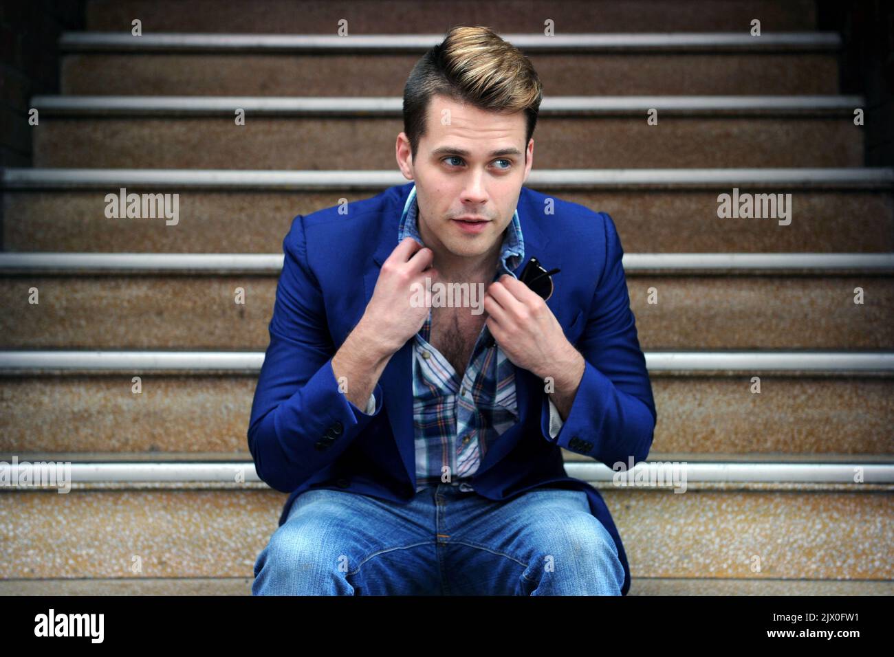 US pop singer Kyle Bielfield poses for a photograph in Sydney, Friday ...