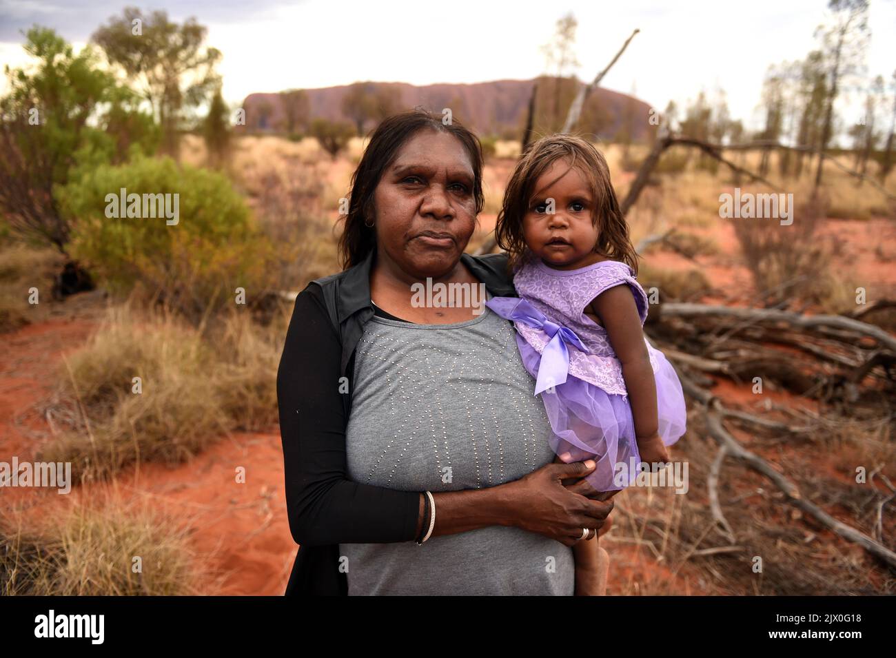 Aboriginal woman Rita Jingo and her daughter from the Mutitjulu ...