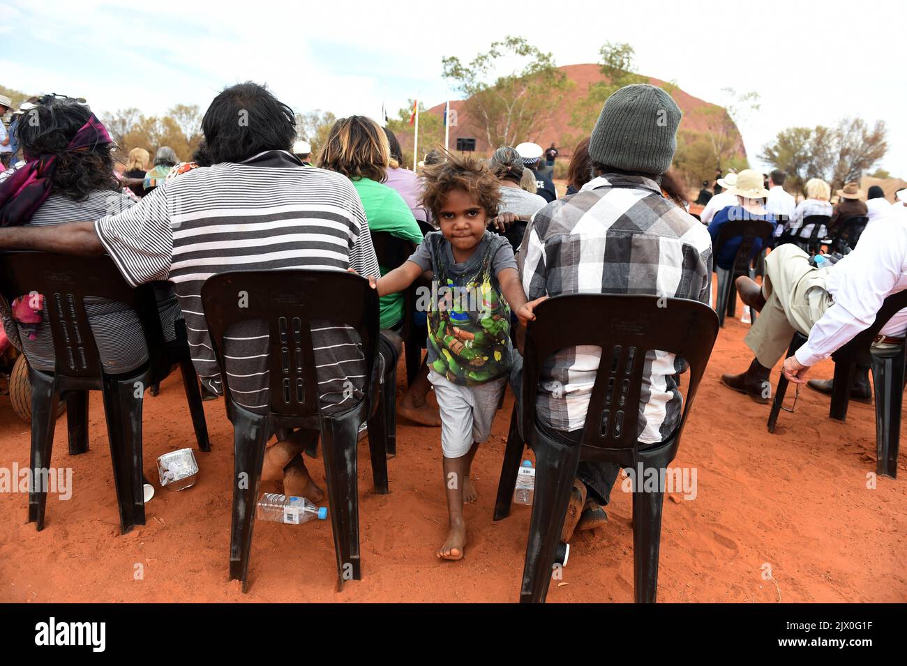 A child plays during an event to mark the 30th anniversary of the hand ...