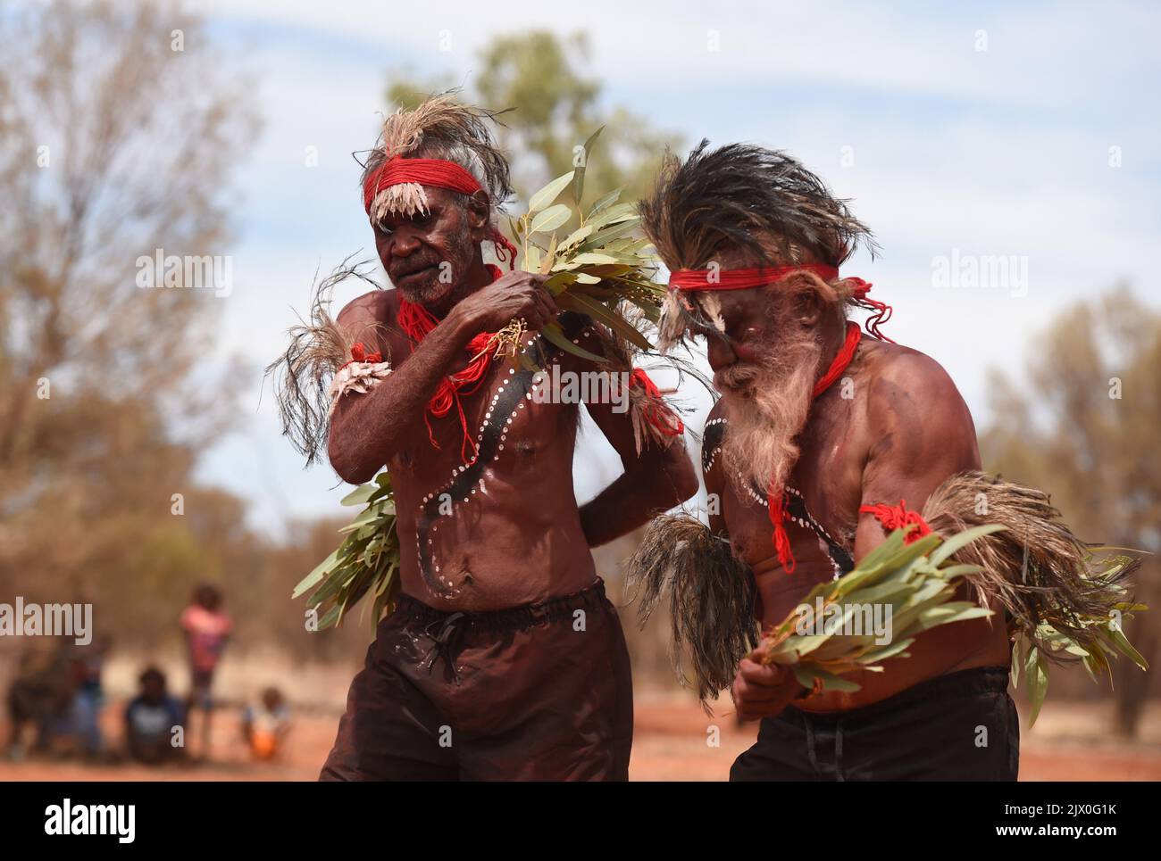 Aboriginal men dance during an event to mark the 30th anniversary of ...