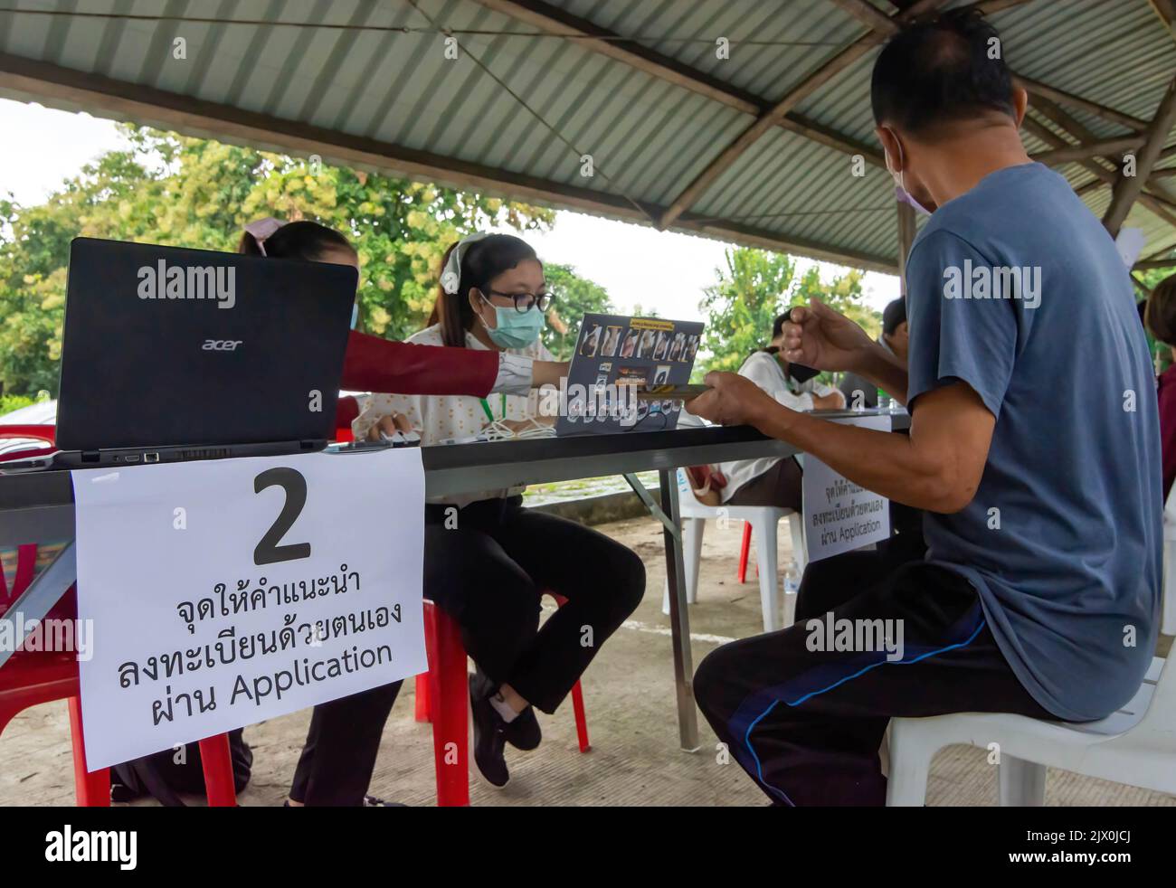 Thailand. 05th Sep, 2022. People attend during the registration process ...
