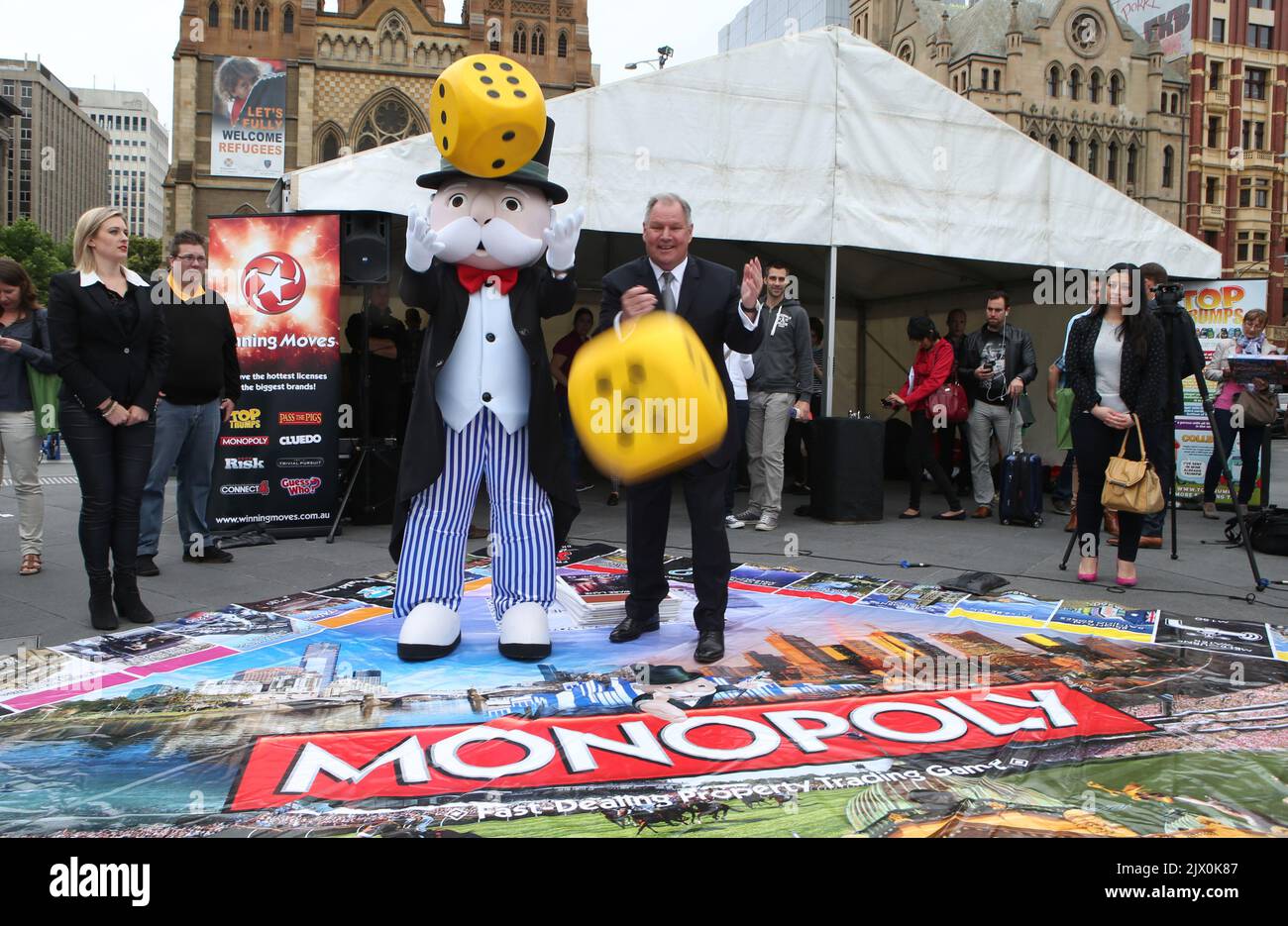 Mr Monopoly and Melbourne Mayor Robert Doyle unveil a version of ...