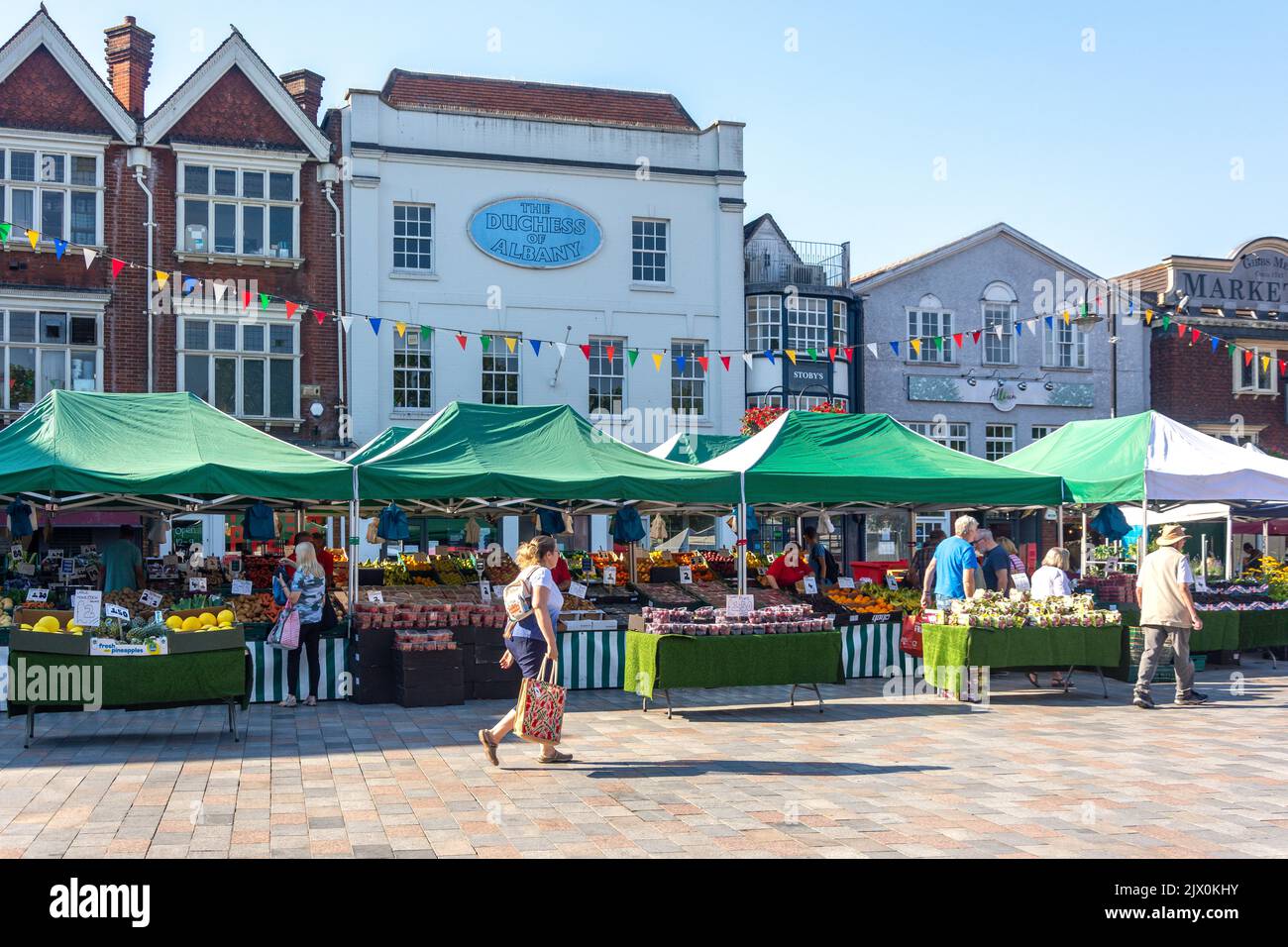 Market stalls, Salisbury Market, Market Place, Guildhall Square ...