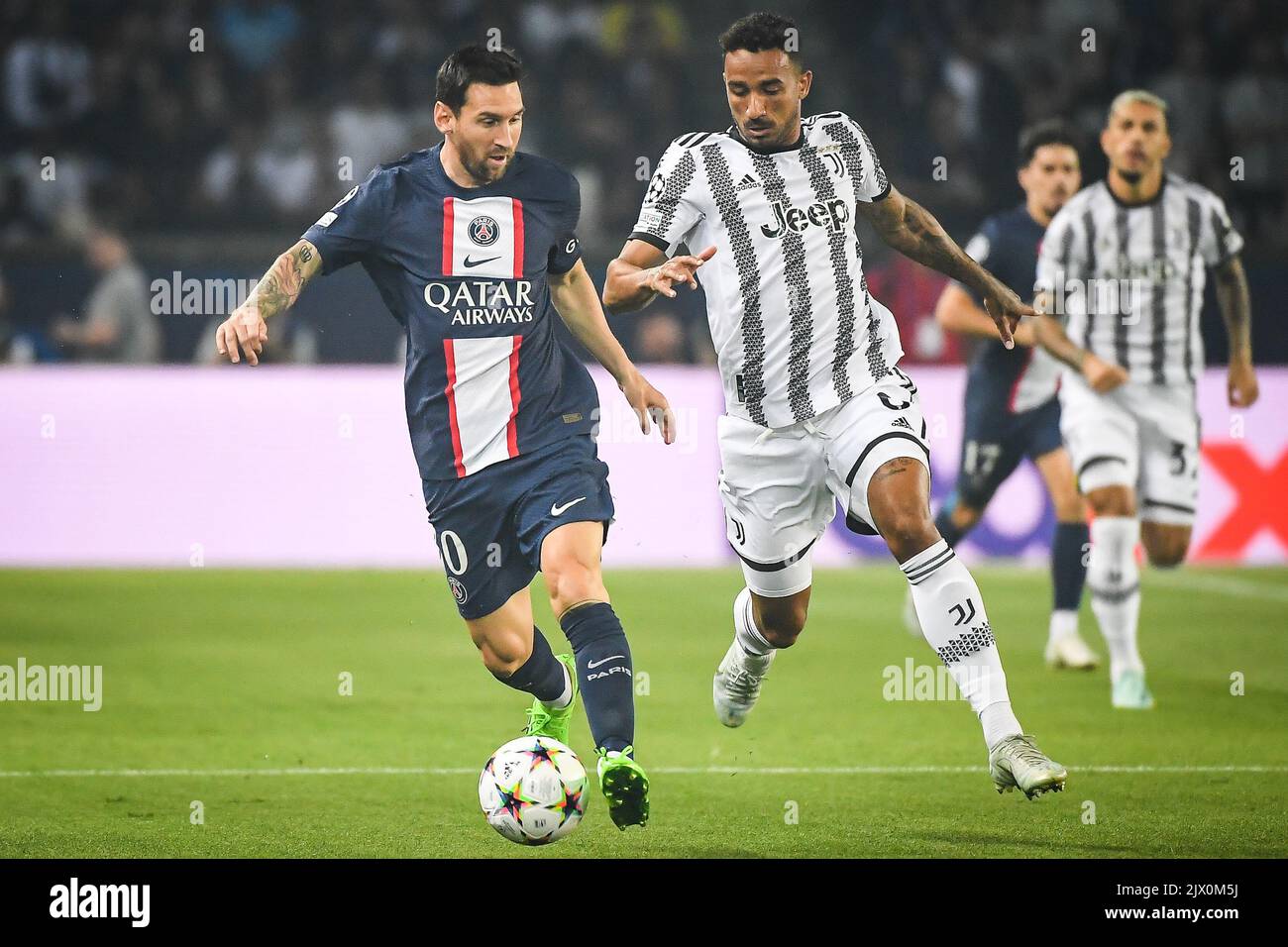 Lionel (Leo) MESSI of PSG and Danilo of Juventus during the UEFA ...