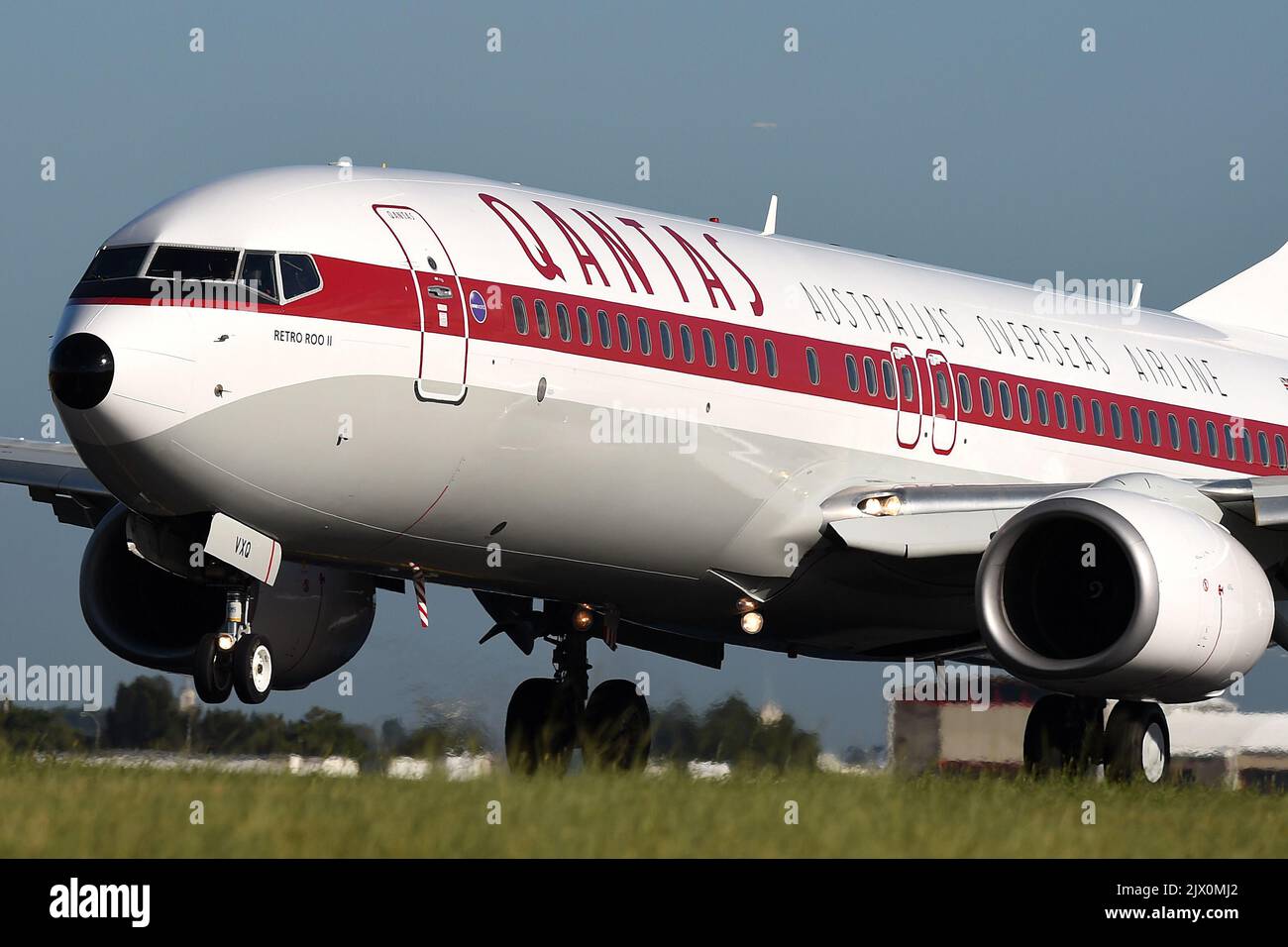 Qantas Retro Roo II is seen landing at Sydney Airport, Monday, Nov. 16 ...